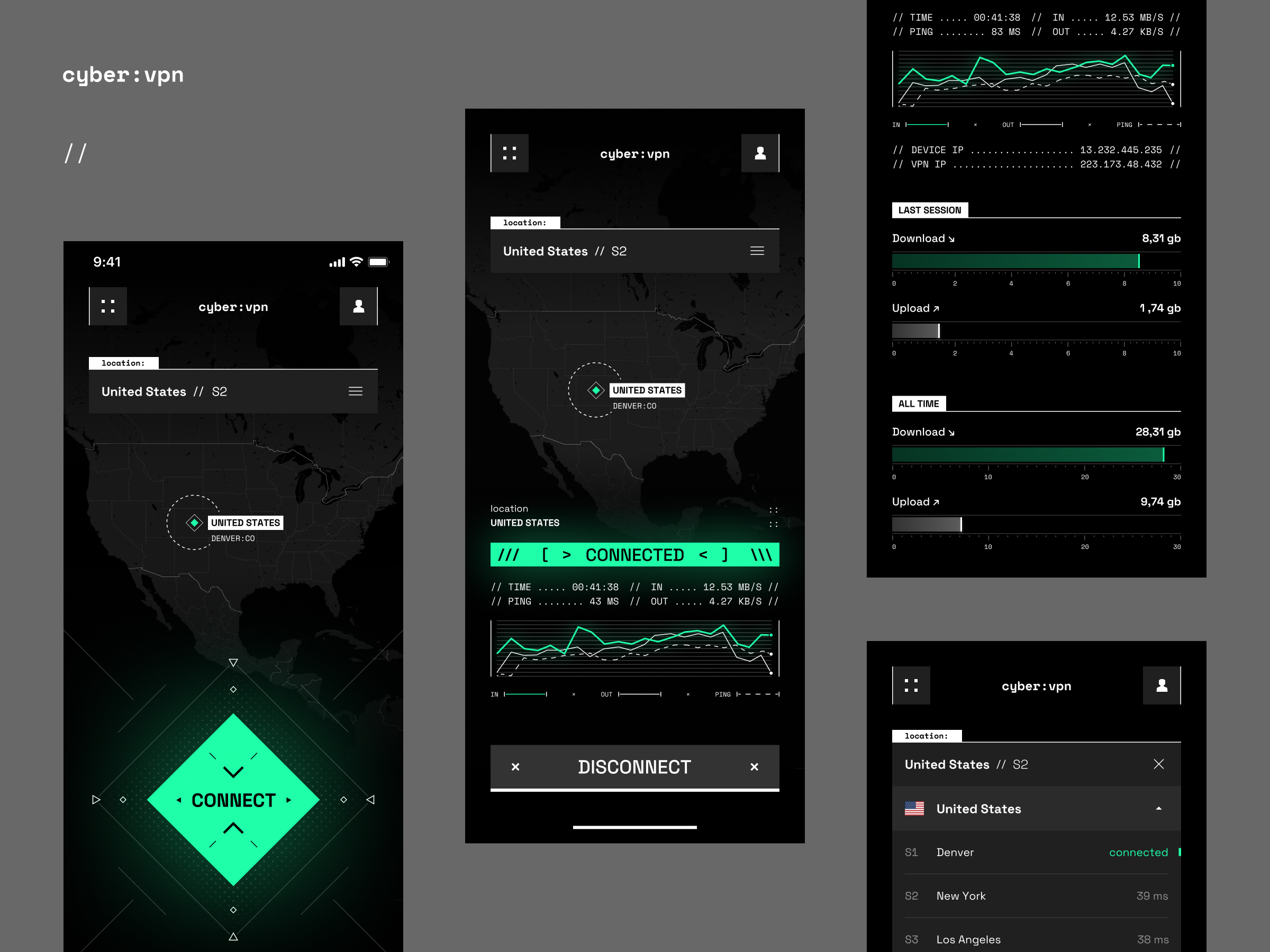Cyber VPN Mobile App Design Showreel by Conceptzilla on Dribbble