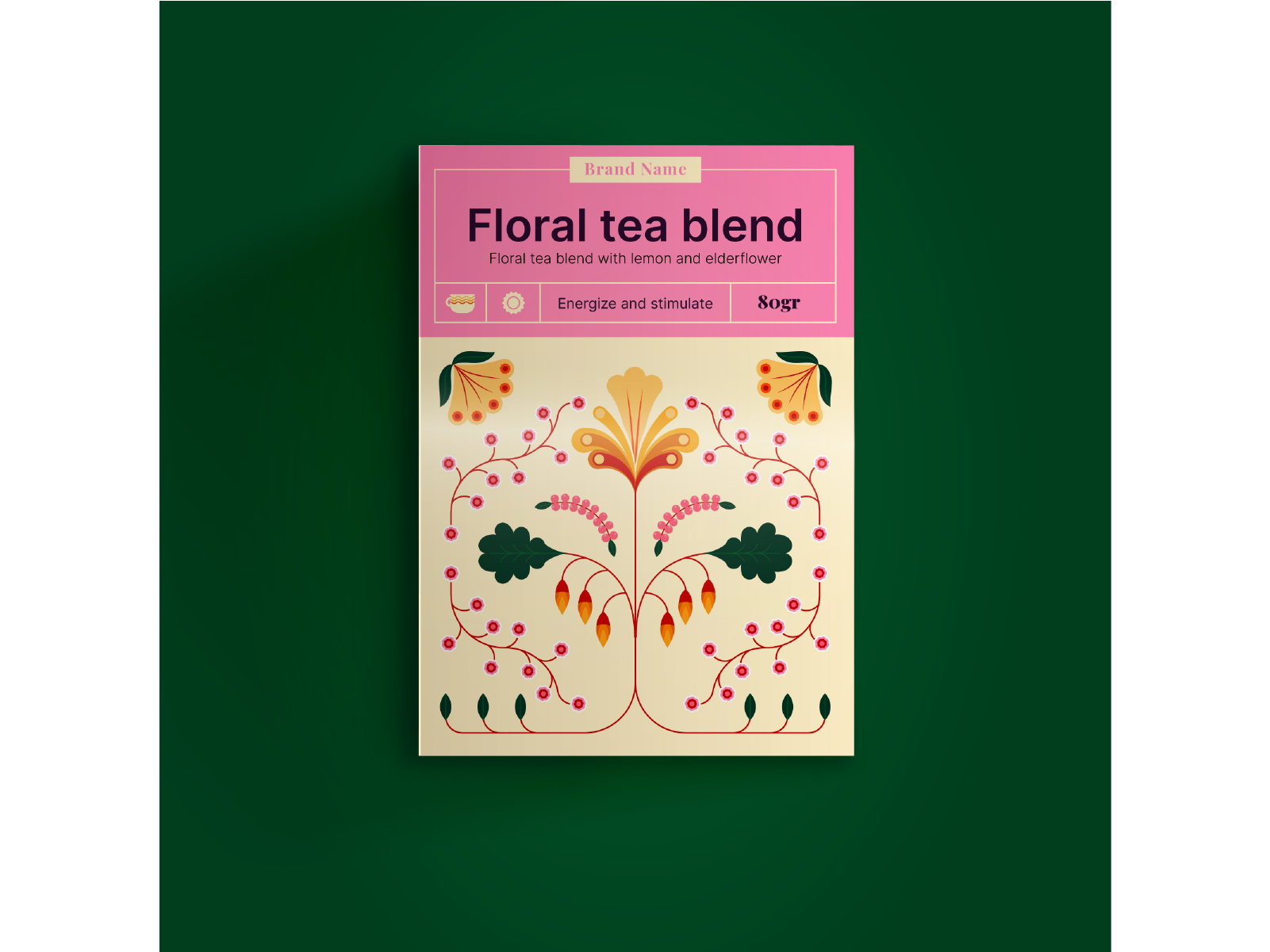 Nature and flower inspired tea packaging by Camila Coelho on Dribbble