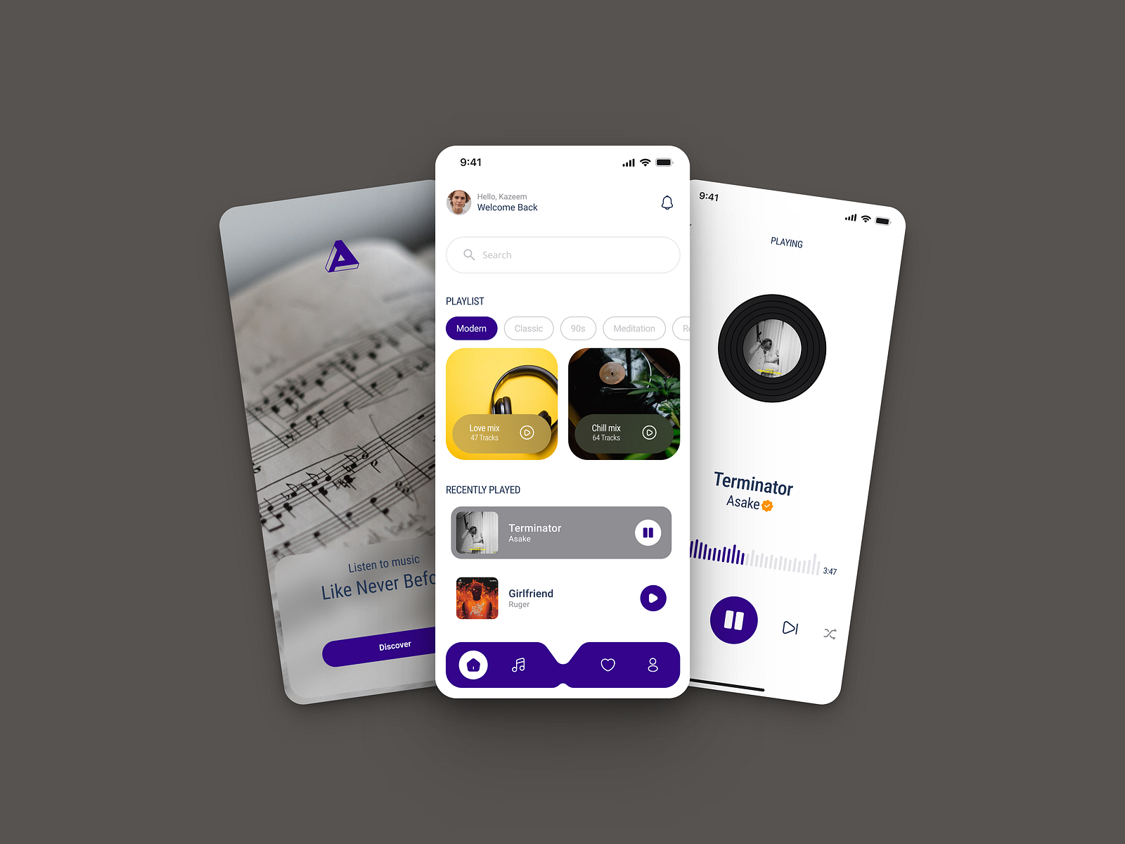 Music Player App - A Modern, and Minimalist Design by caXRi on Dribbble