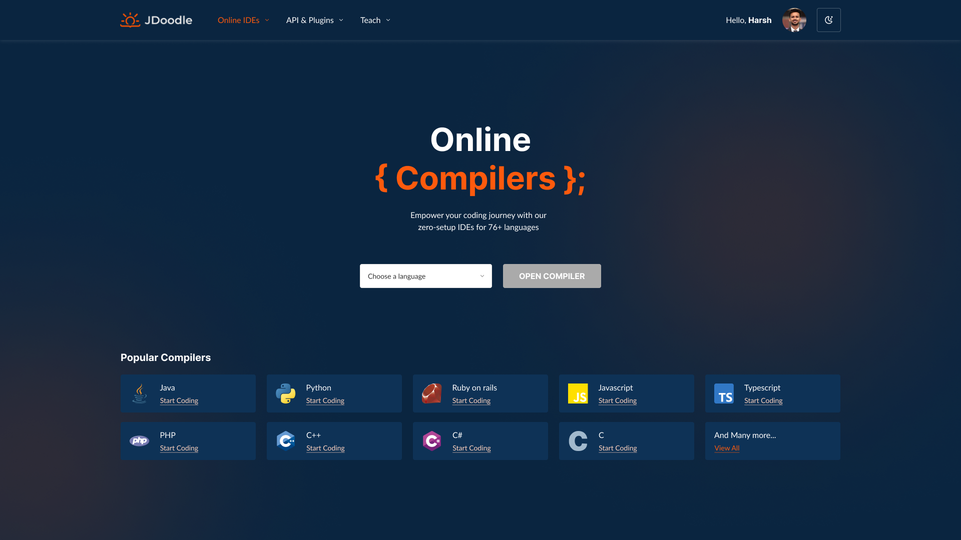 JDoodle - Website Redesign by Harsh Jain on Dribbble
