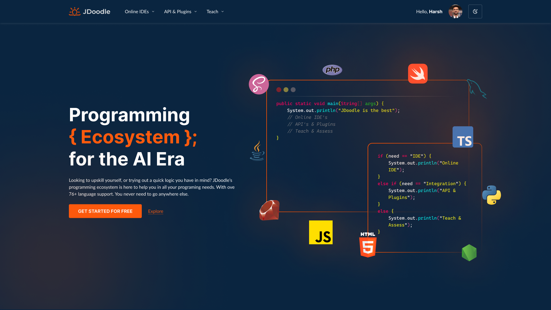 JDoodle - Website Redesign by Harsh Jain on Dribbble