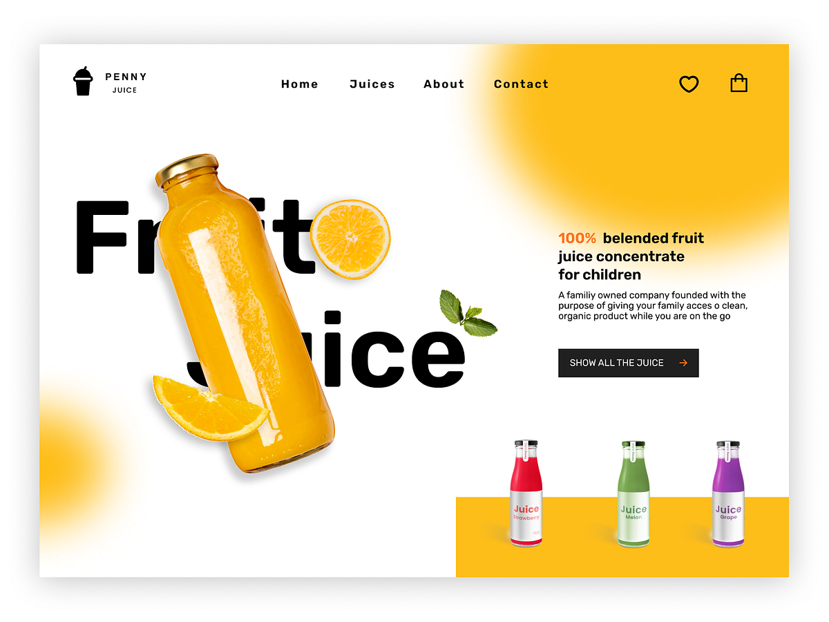 Fruit Juice Landing Page by Ilham Zamzami on Dribbble