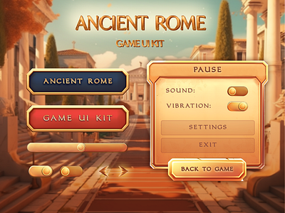 Ancient Rome Game UI Kit by Ihnatov Valentyn on Dribbble