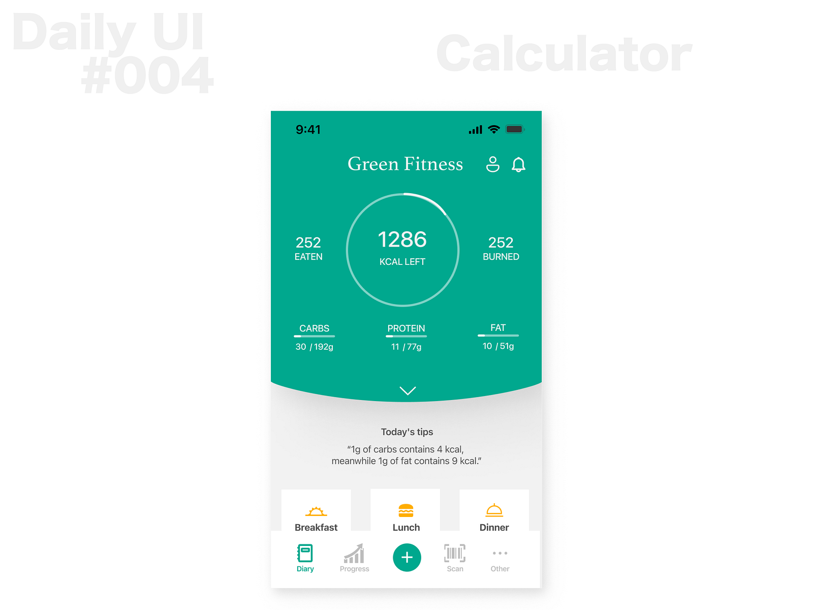Daily UI 004 Calculator by Keiji Takizawa on Dribbble