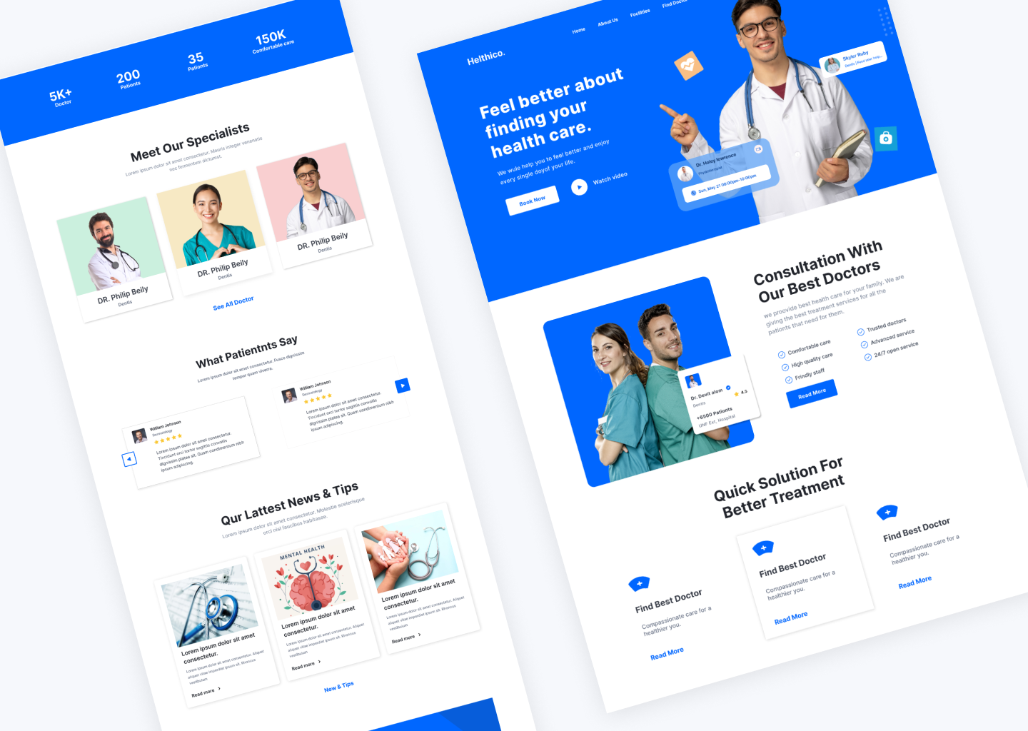 Medical Website UI Design by Fatemeh_Zibaei on Dribbble