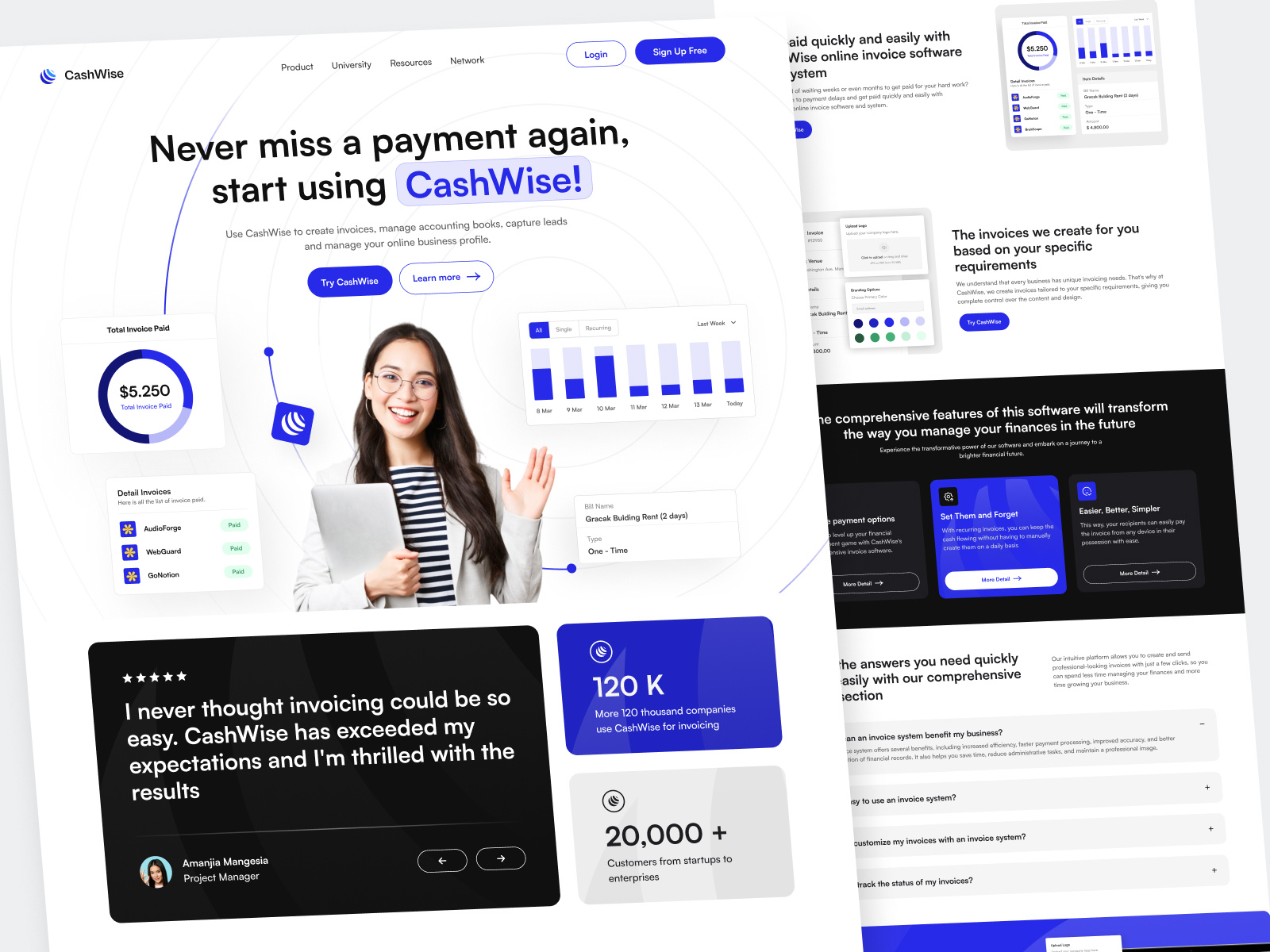 CashWise - Invoice System Landing Page by Aprillita Putri for Elux ...