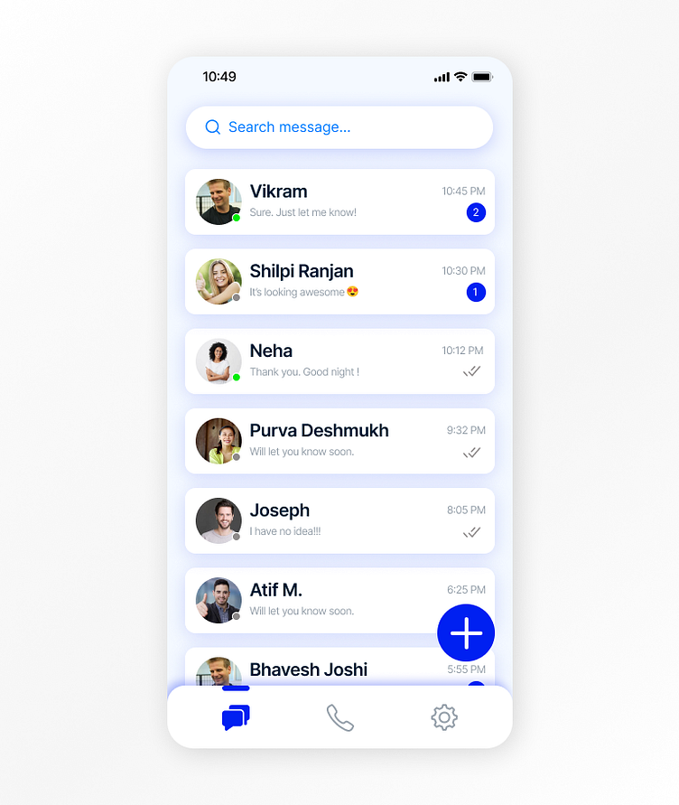 Day 11 of Daily UI: Messaging Interface for a Communication App by ...