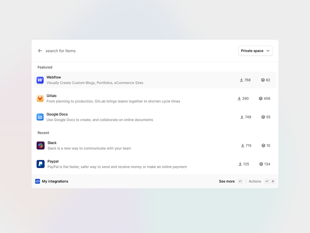 Stratis UI - Command modal by Monty Hayton on Dribbble