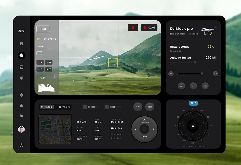 DJI Mavic pro Interface concept by helly bhatt on Dribbble