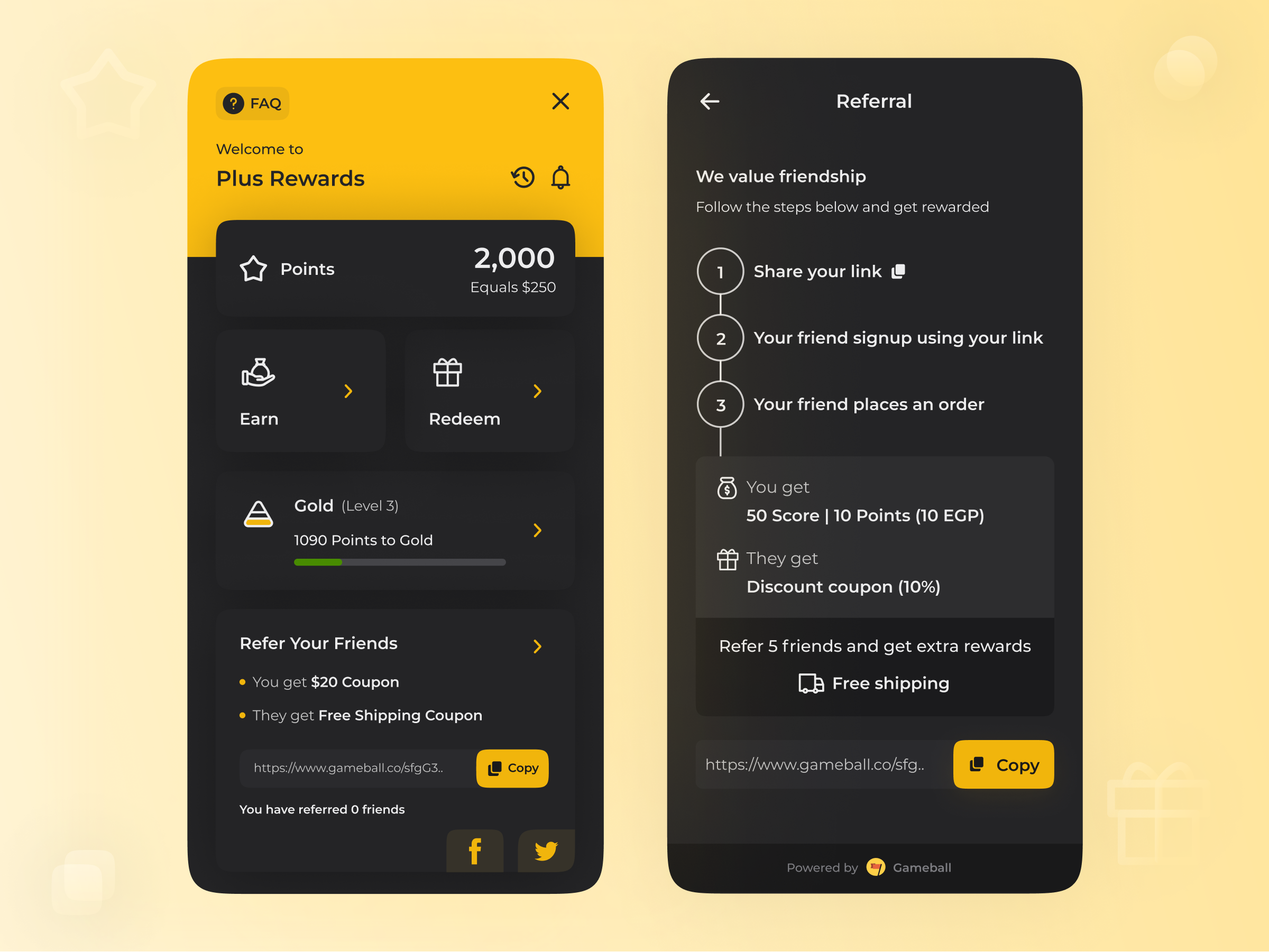 Gameball - Widget V3.0 | Darkmode by Noah Elhadedy on Dribbble