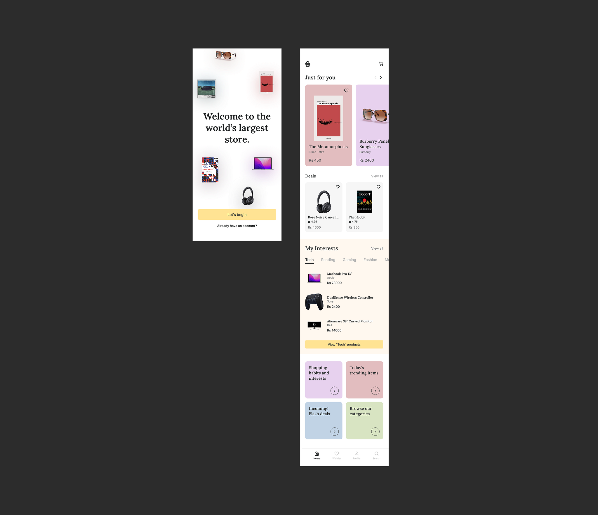 Shopping App UI/UX Design by Moazzam Mattu on Dribbble