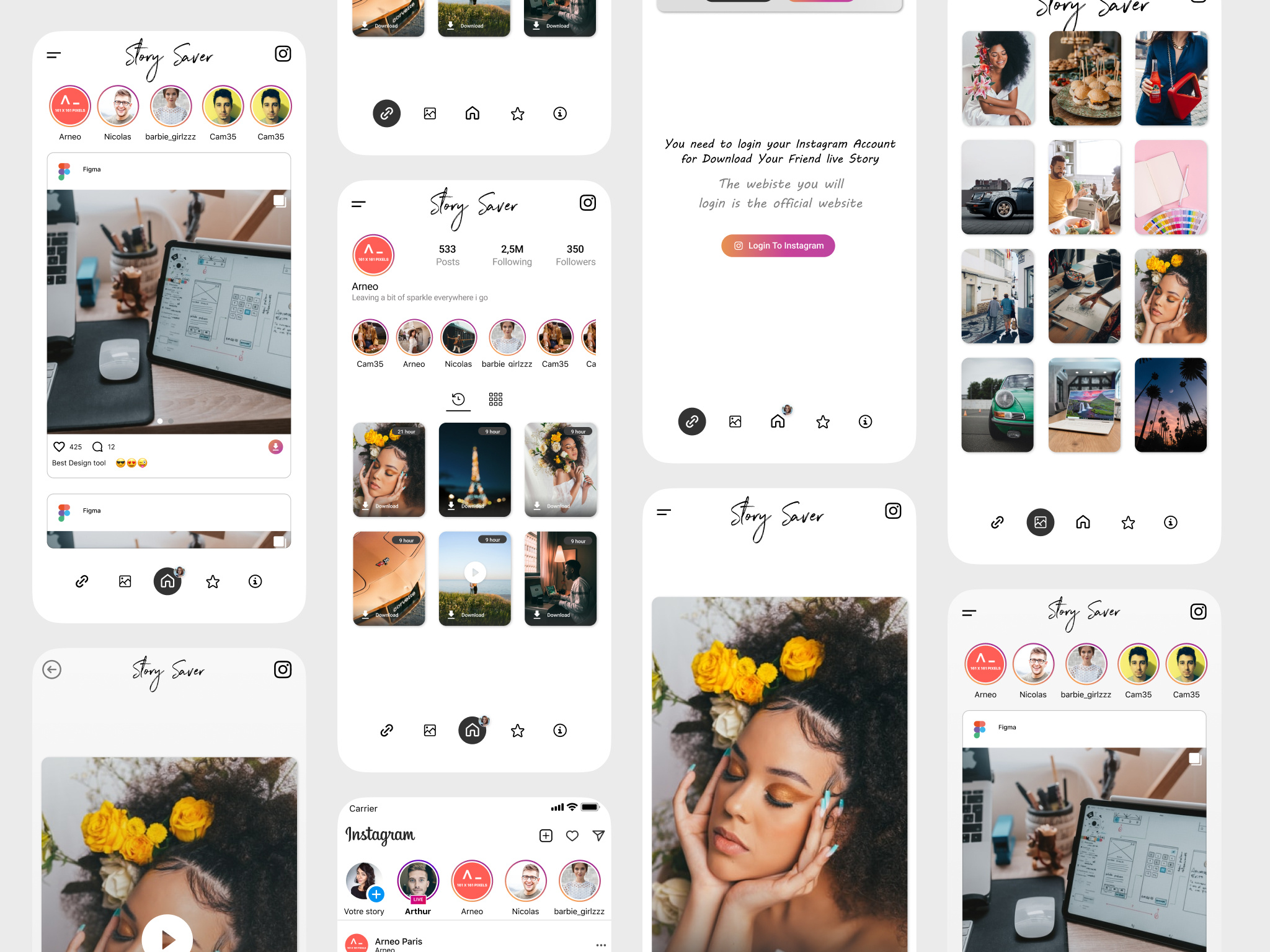 Insta Saver Ios Mobile UI Kit designs, themes, templates and ...