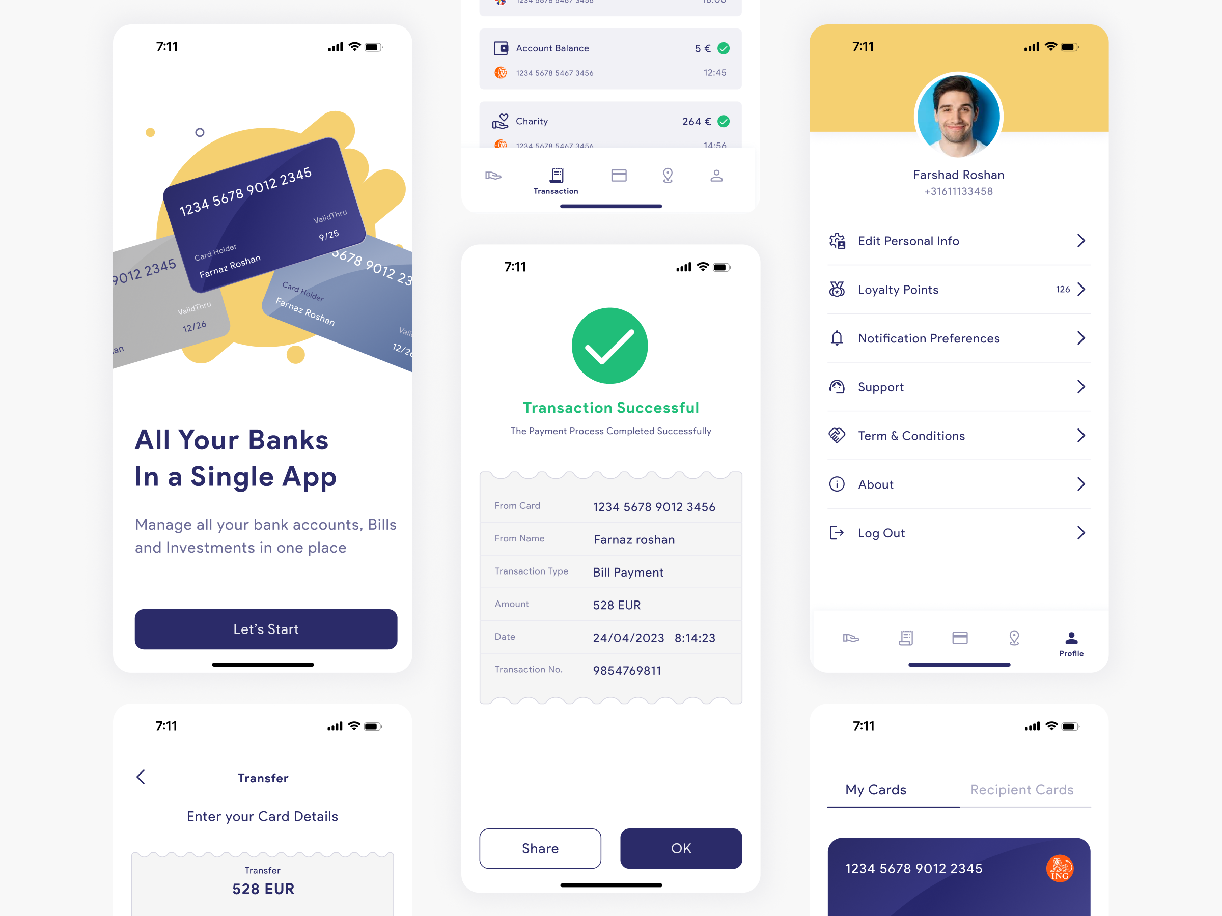 Payment App UI Design Project by Farnaz Roshan on Dribbble