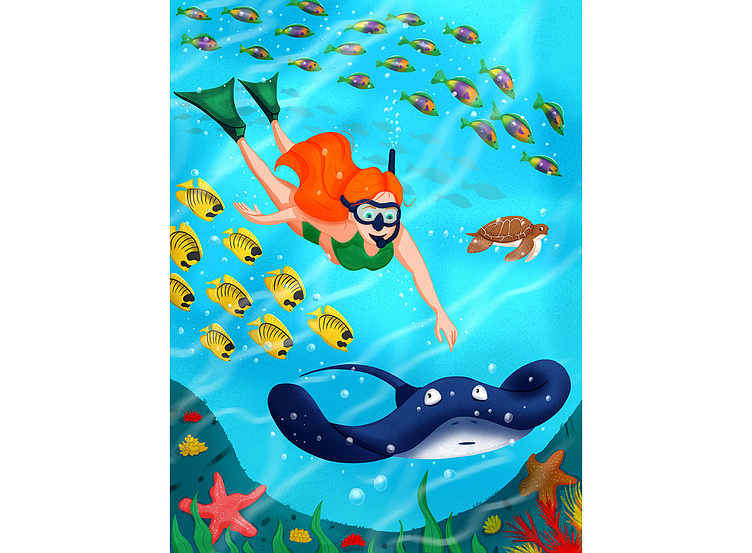 Sea Life Magazine Cover Illustration by Daria Solovyeva on Dribbble