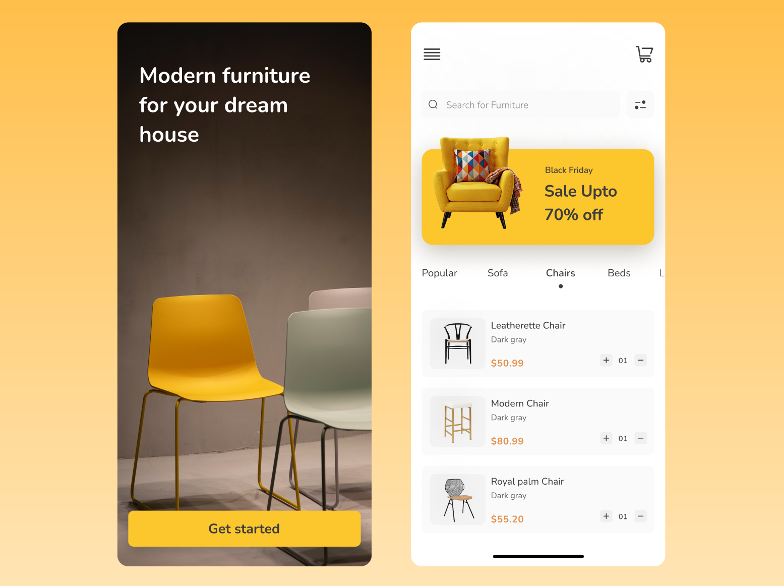 Furniture app UI design🪑 by Maryam Sanati on Dribbble