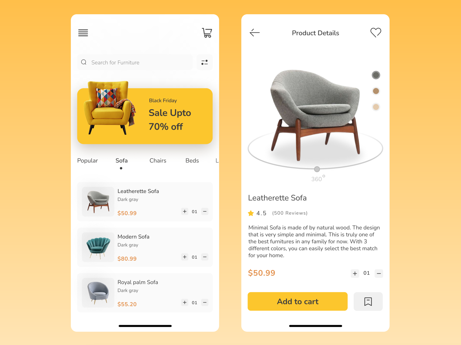 Furniture app UI design🪑 by Maryam Sanati on Dribbble