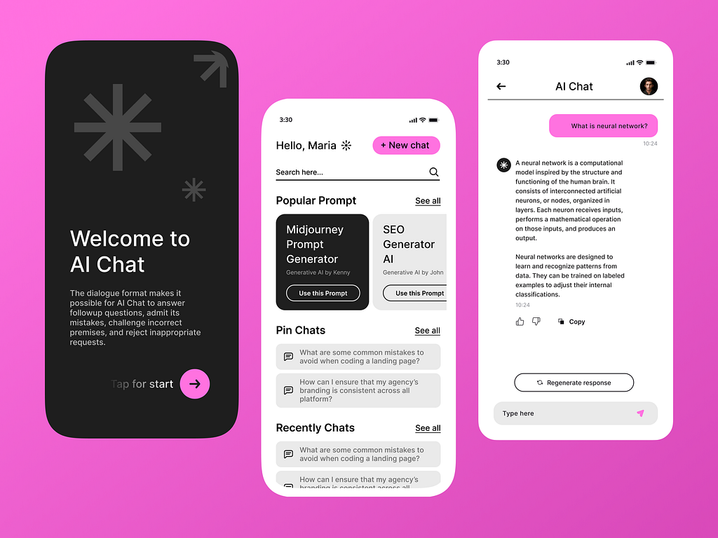 Mobile Chat AI Showcase by Asya Yemelianova for Sommo on Dribbble