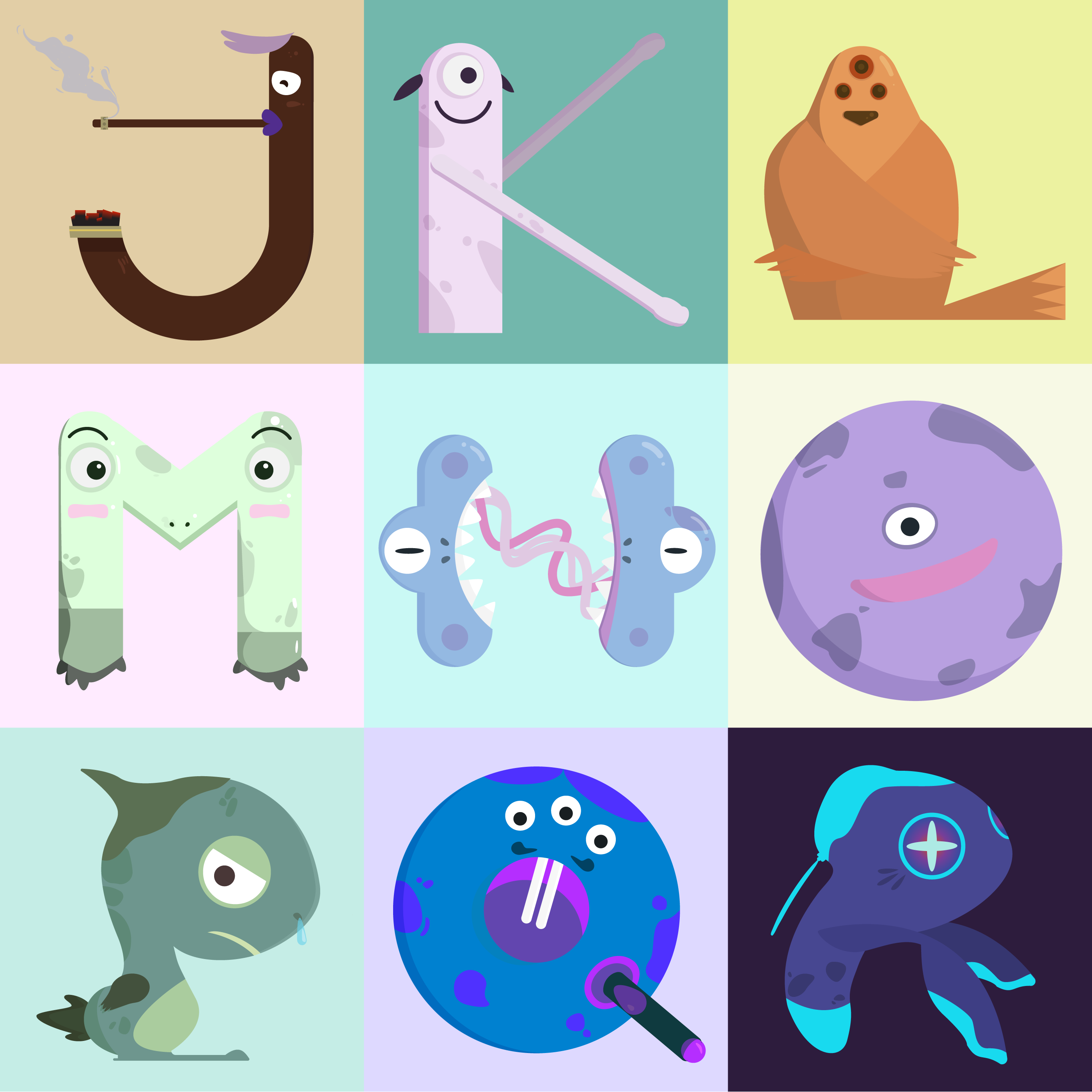36 Days of Type | Imaginary Creatures by Jenny I Lee on Dribbble