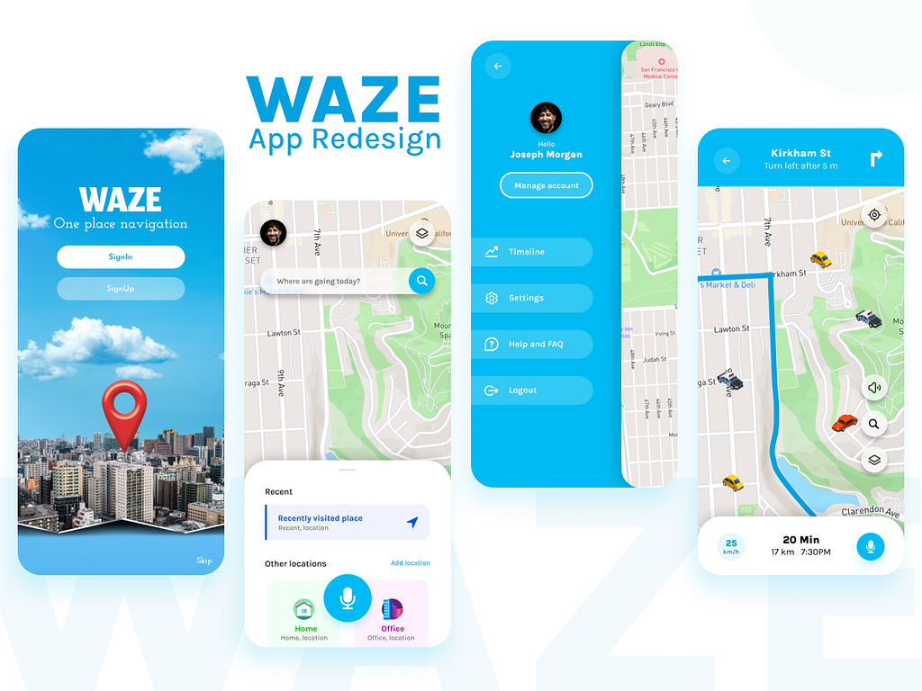 Waze navigation redesign by Divya Kakadiya on Dribbble