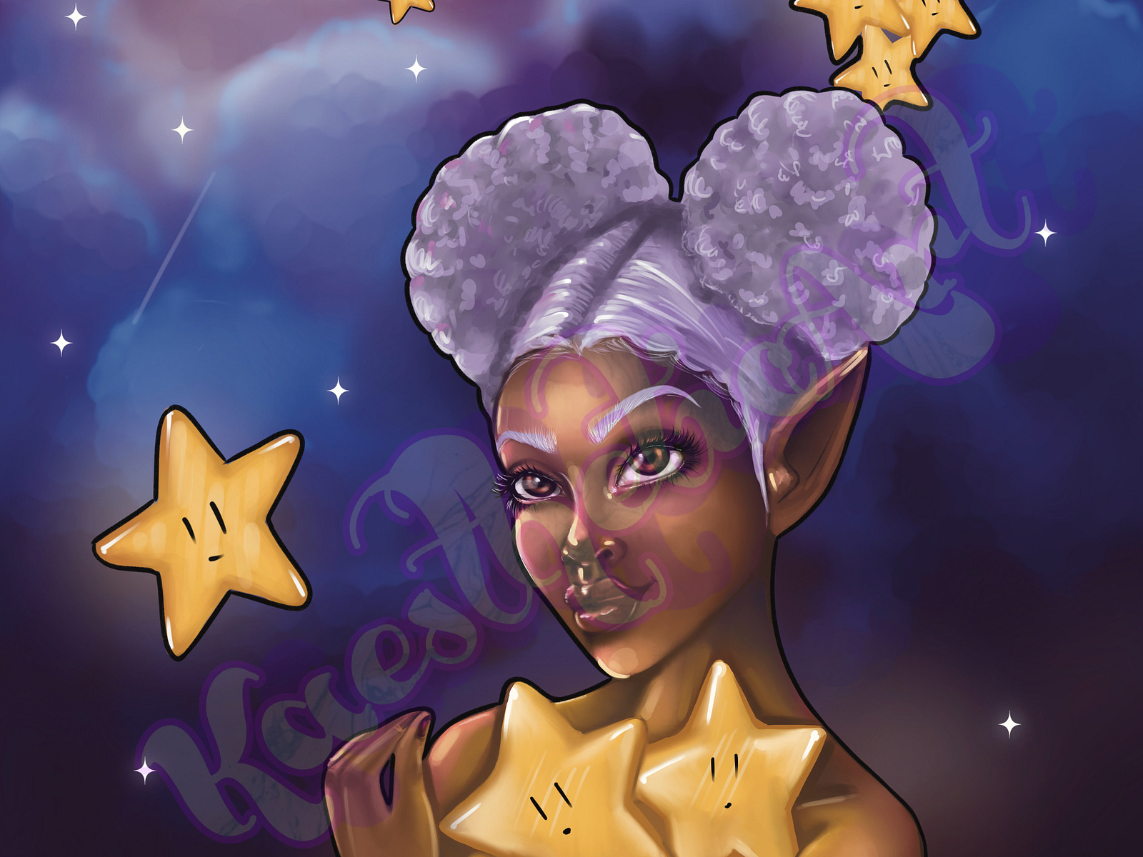 Star Catching Girl by Keishia Coleridge on Dribbble
