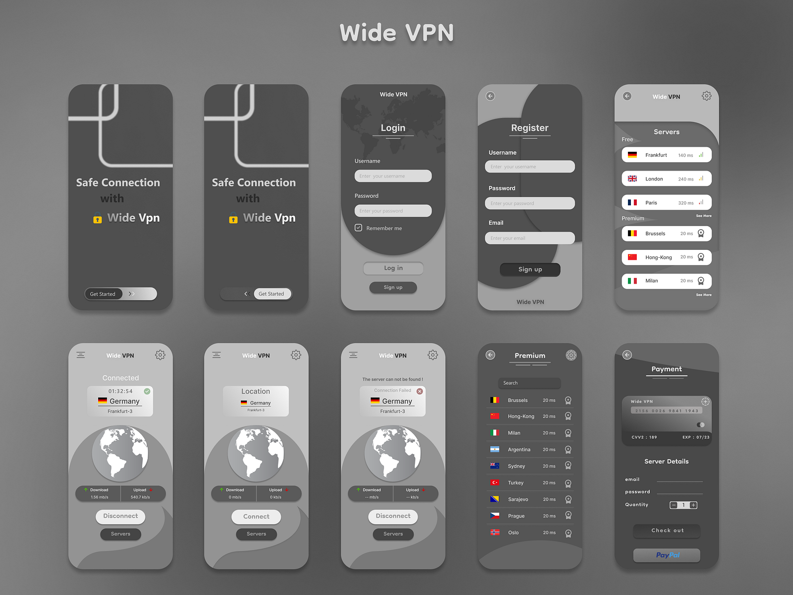 Wide VPN UI Design by Sina Tavakoli on Dribbble