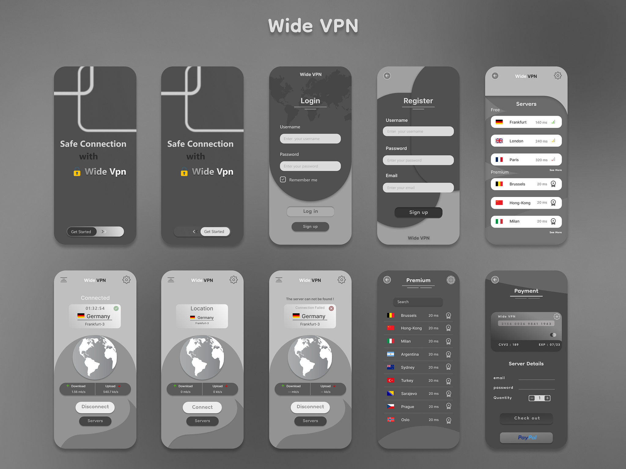 Wide VPN UI Design by Sina Tavakoli on Dribbble