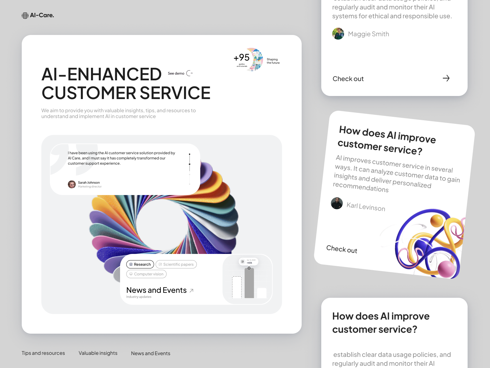 AI Care - Customer Service Landing page by Levi Wilson for QClay on ...