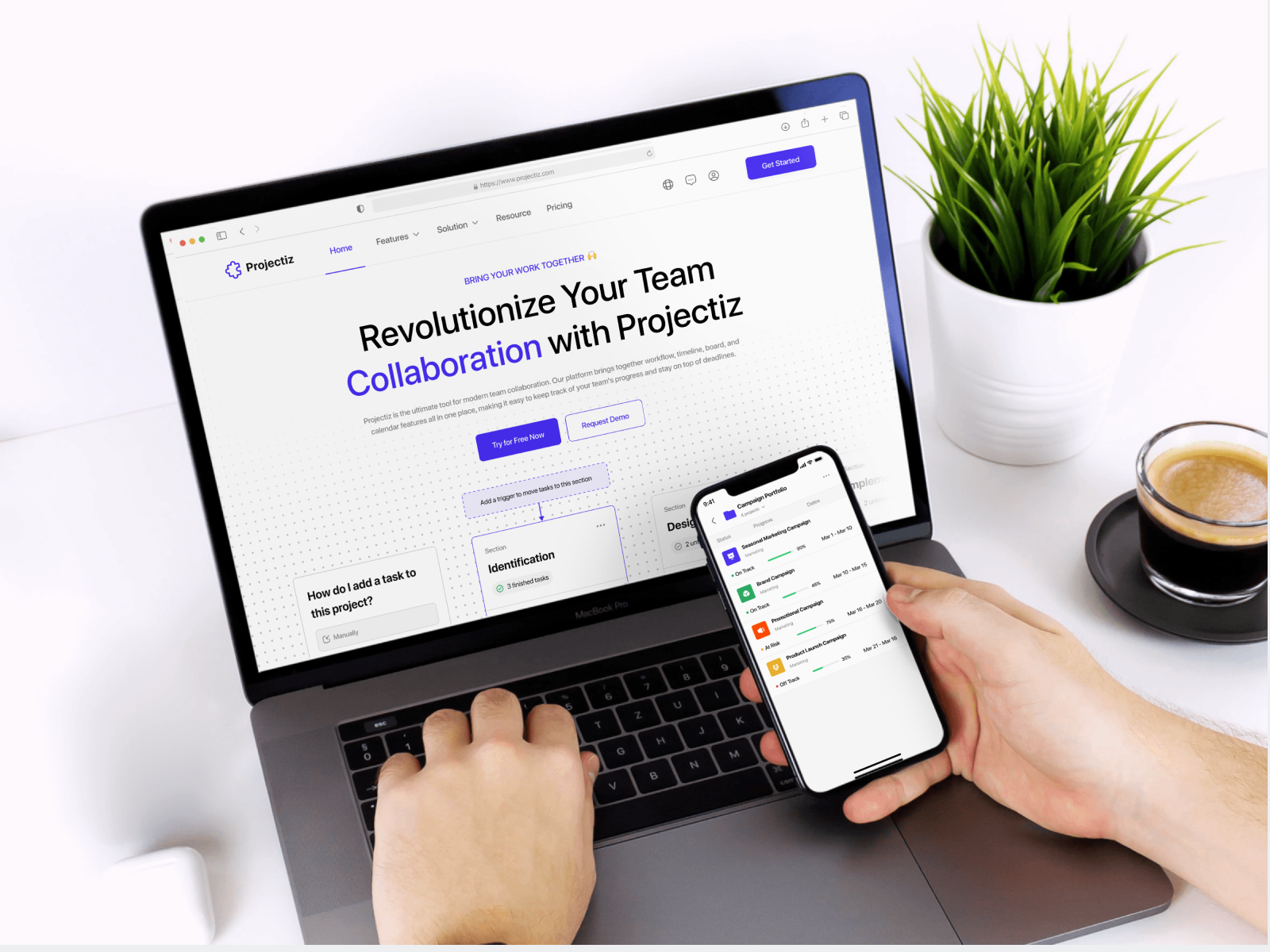 Projectiz - SaaS Team Collaboration Landing Page by Zaim Maulana for ...