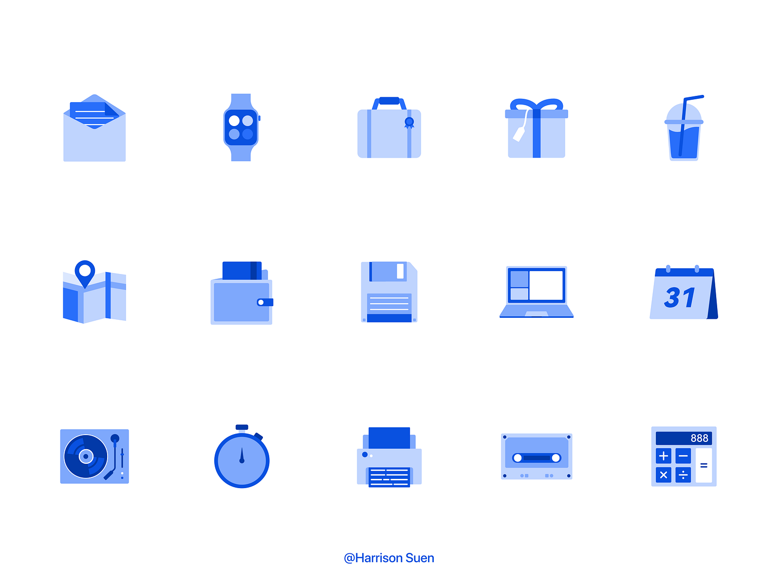Blue Icon Set by Harrison Suen on Dribbble