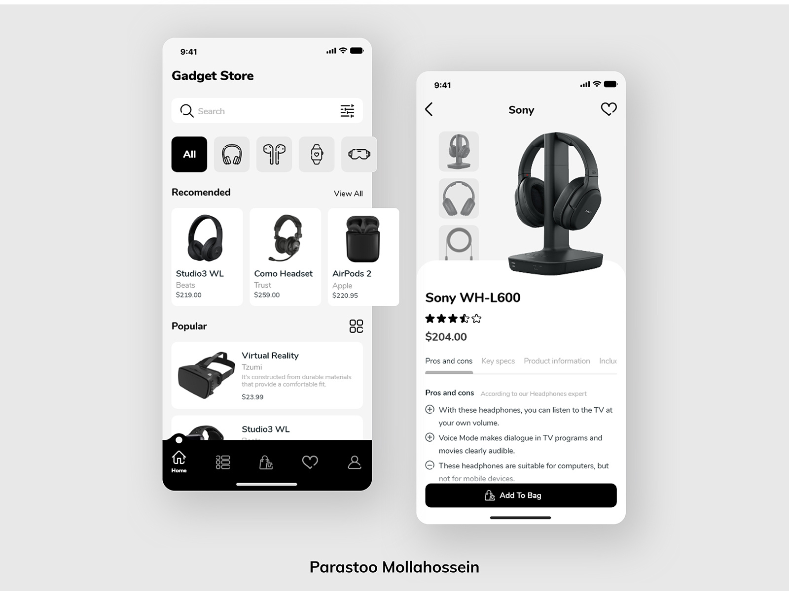 Gadget Store by Parastoo Mollahossein on Dribbble