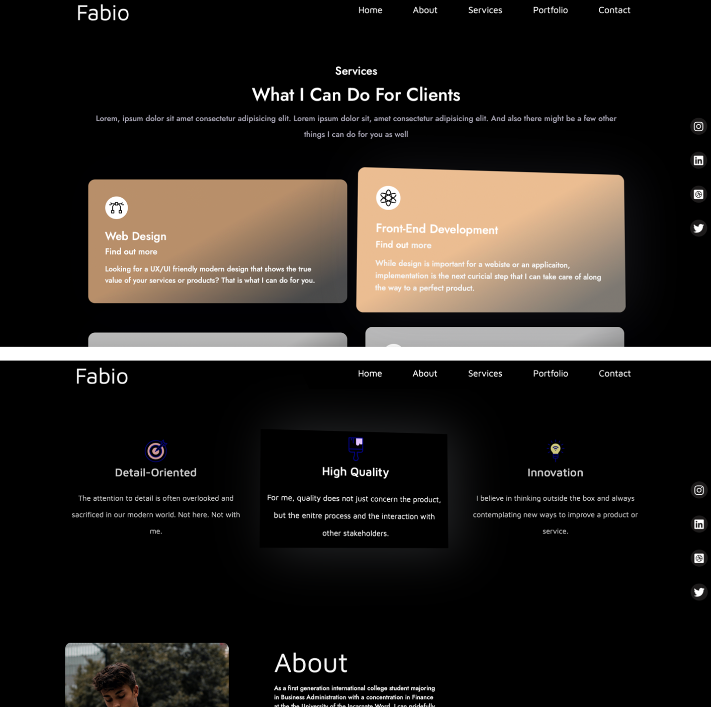 Simple Personal Website Design by Fabio on Dribbble
