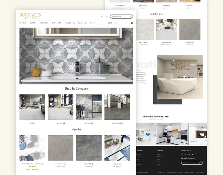 Surfaces tiles website design by Webyant Technologies on Dribbble