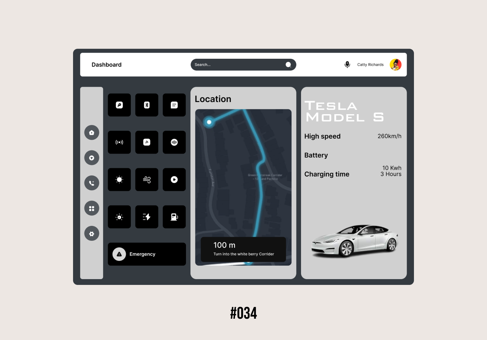 Daily UI Design #034 | Car Dashboard Interface by Jagu Rathava on Dribbble