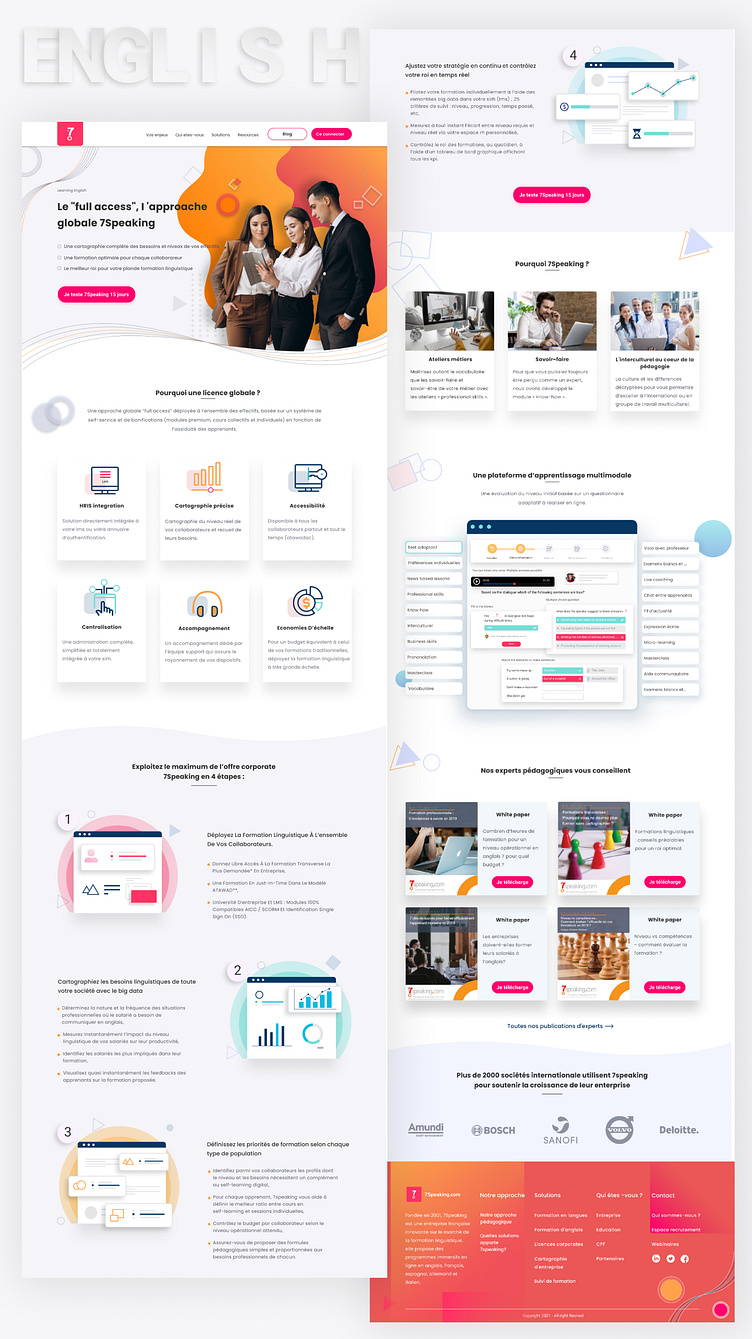 English Learning Institute website Homepage | Web Design by El G on ...