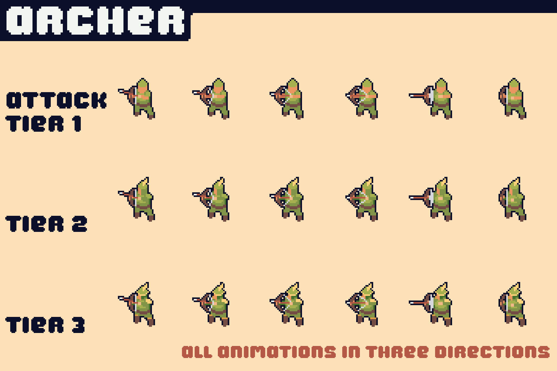 Free Archer Towers Pixel Art for Tower Defense by 2D Game Assets on ...