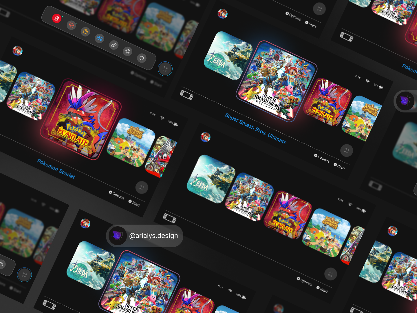 Nintendo Switch menu redesign ui by Yoona on Dribbble