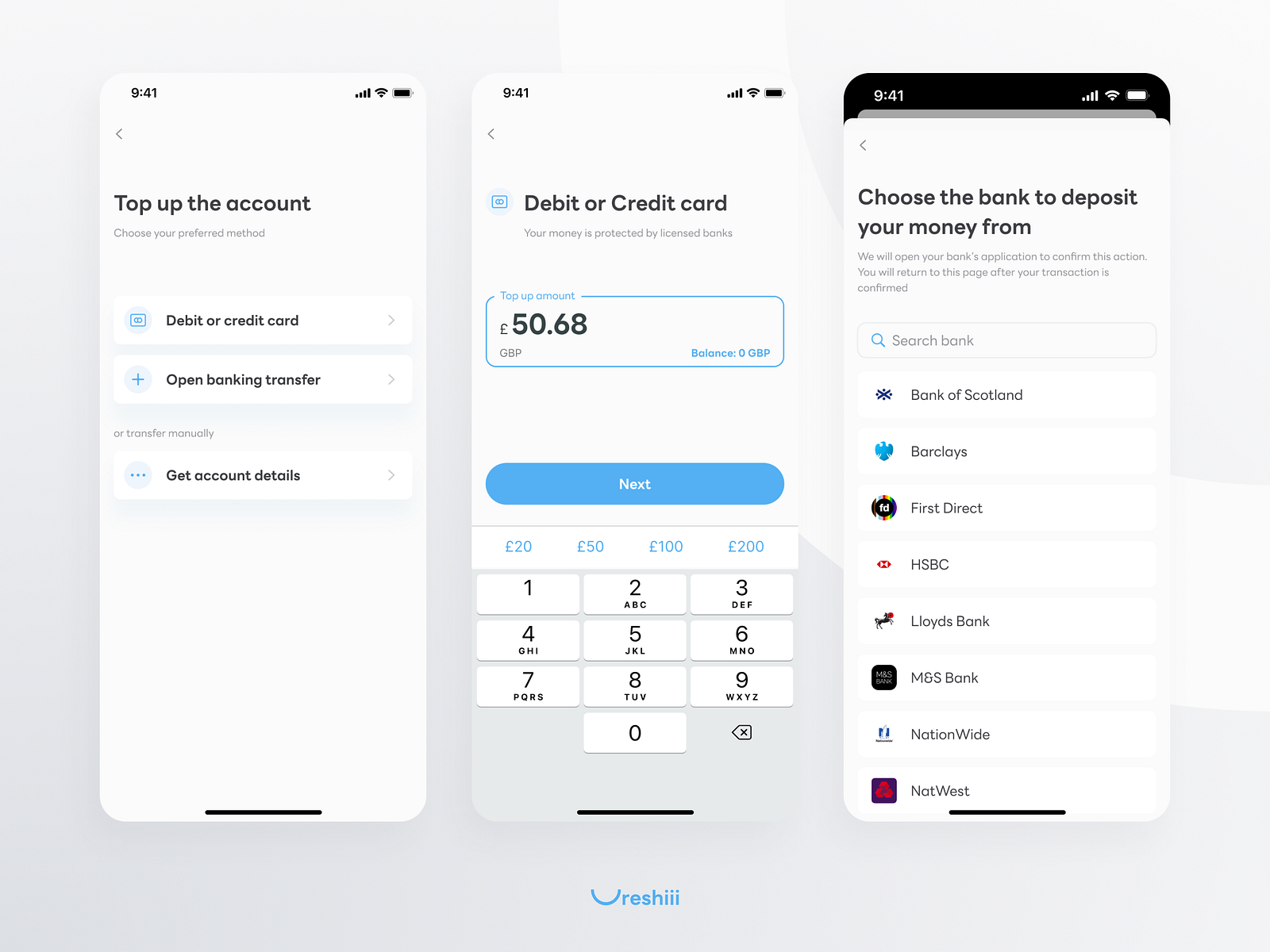 Top up account - Fintech app by Naravith Prateepratana on Dribbble