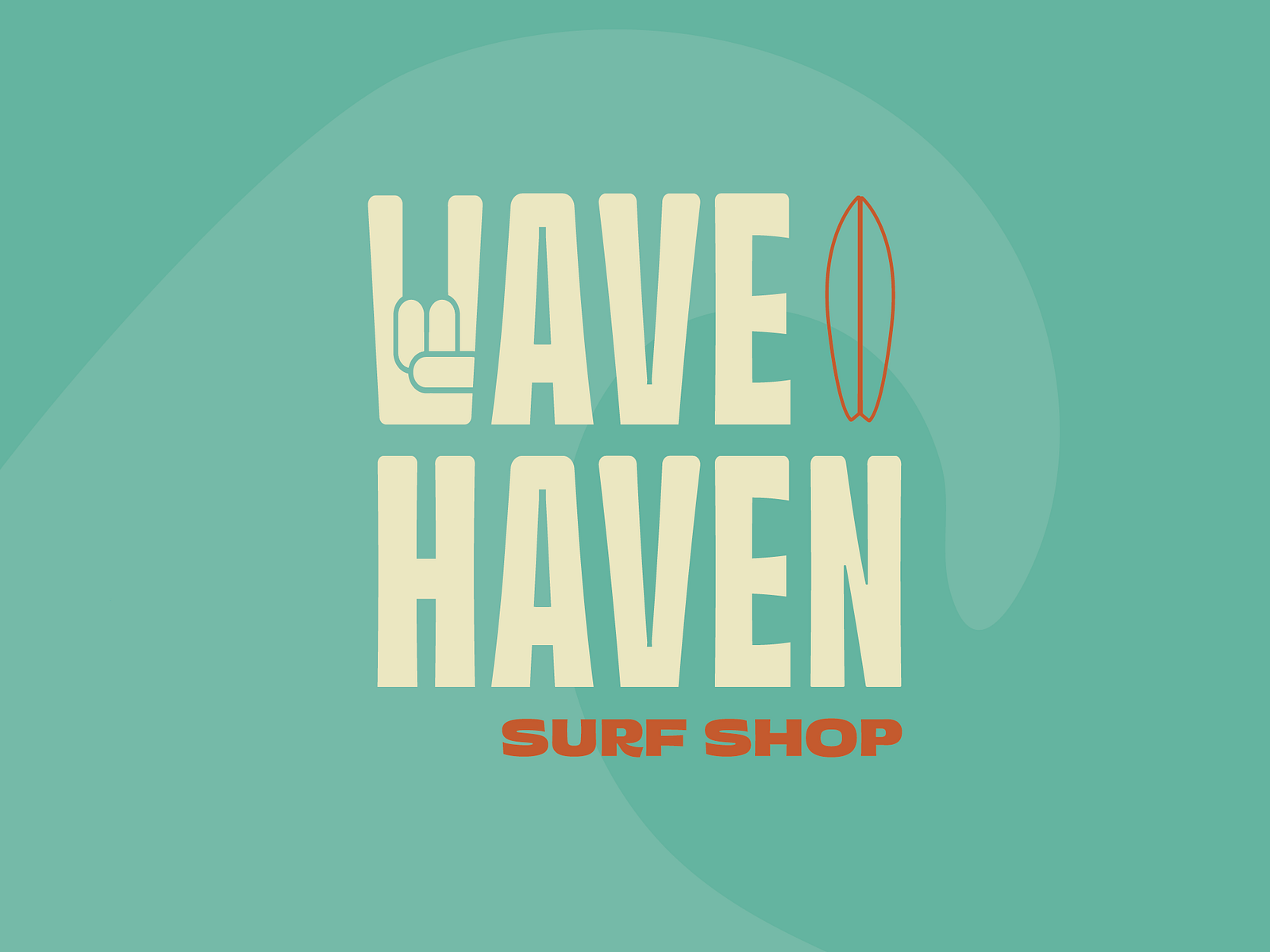 Wave Haven Surf Shop Logo Design & Brand Identity - Primary Logo by Emily Backus Wilson on Dribbble