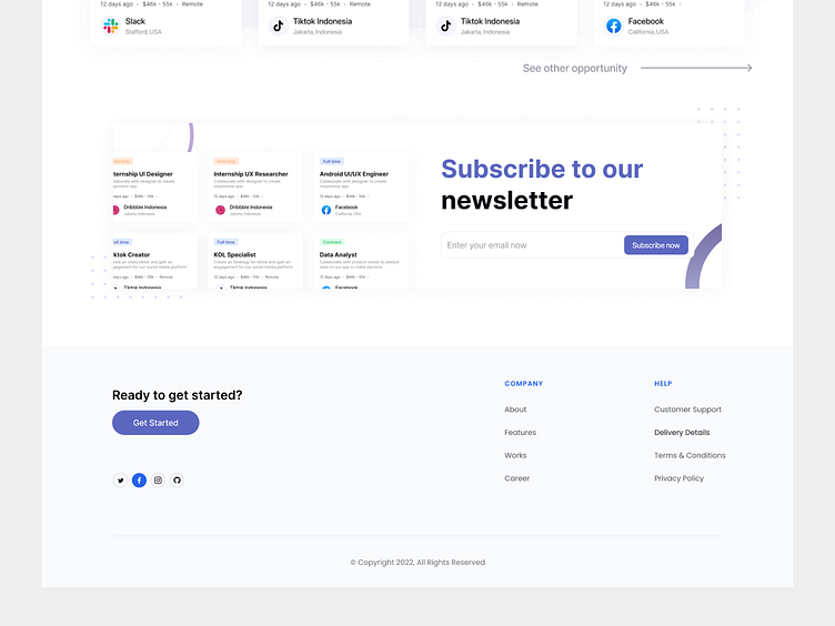 Letswork - Job Portal Landing Page UI by Hisyam Hawari for Matriks ...