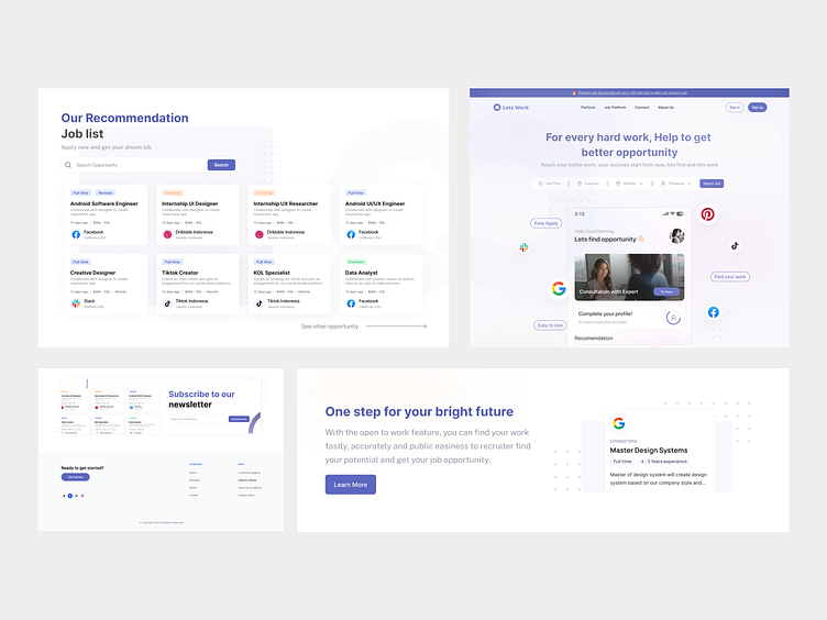 Letswork - Job Portal Landing Page UI by Hisyam Hawari for Matriks ...