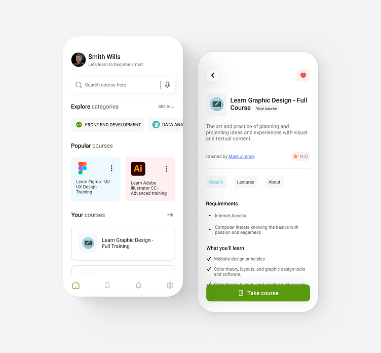 E Learning Course Mobile App Design By Zakariya Buhari On Dribbble