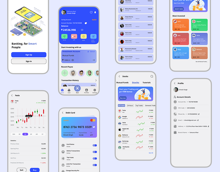 Banking app design by Pankaj Gupta on Dribbble