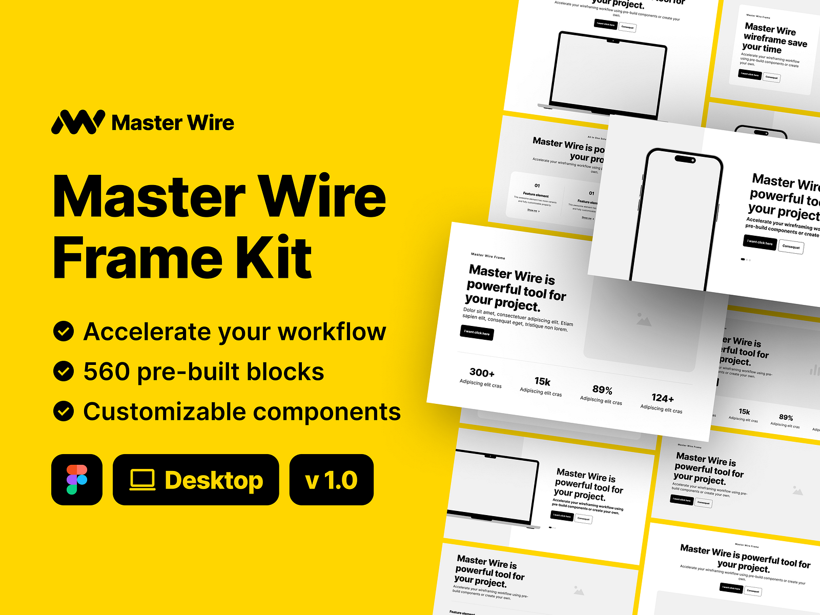 Wireframe Kit - Master Wire desktop by Masteruix on Dribbble