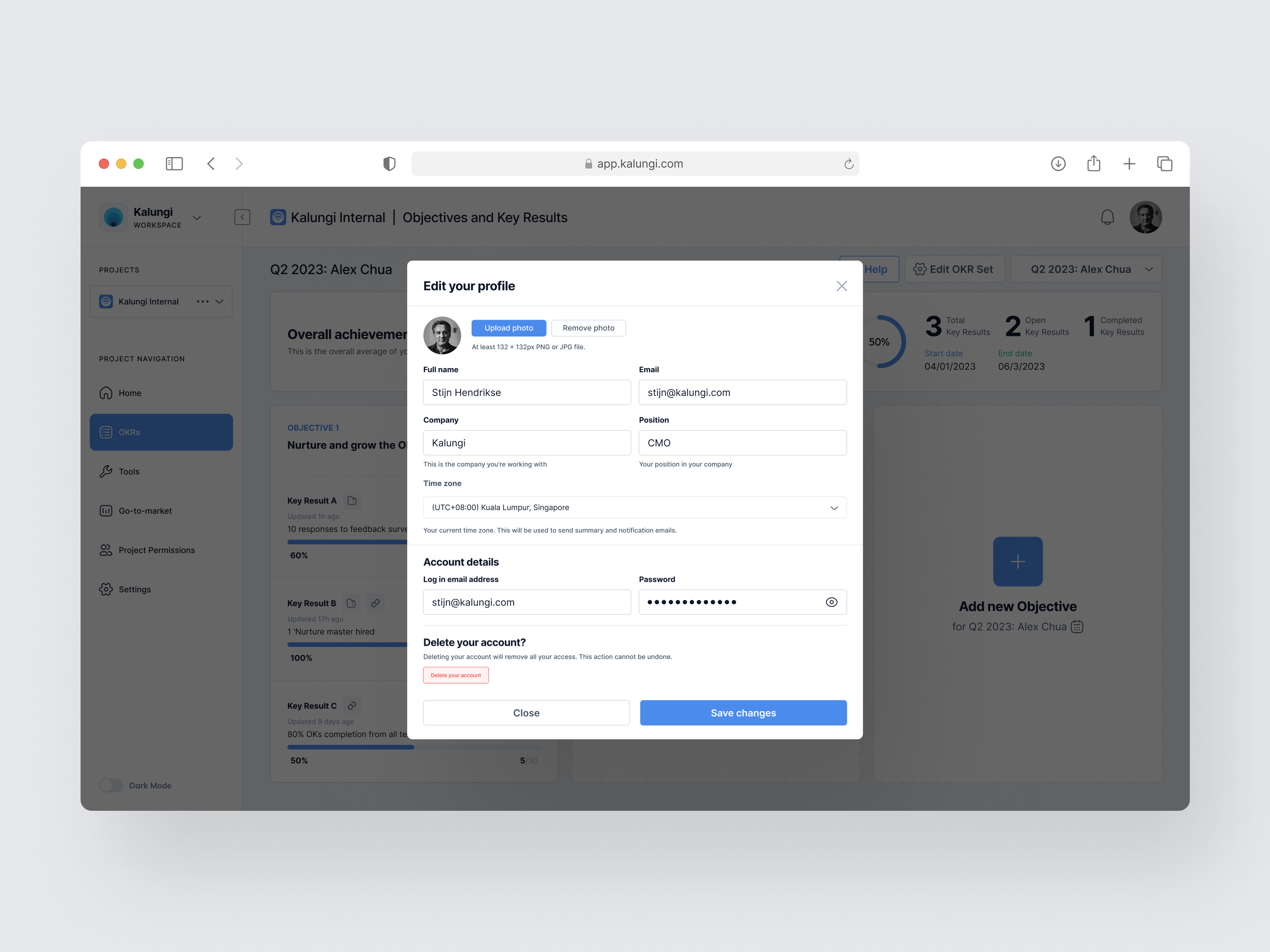 User profile modal by Kalungi on Dribbble
