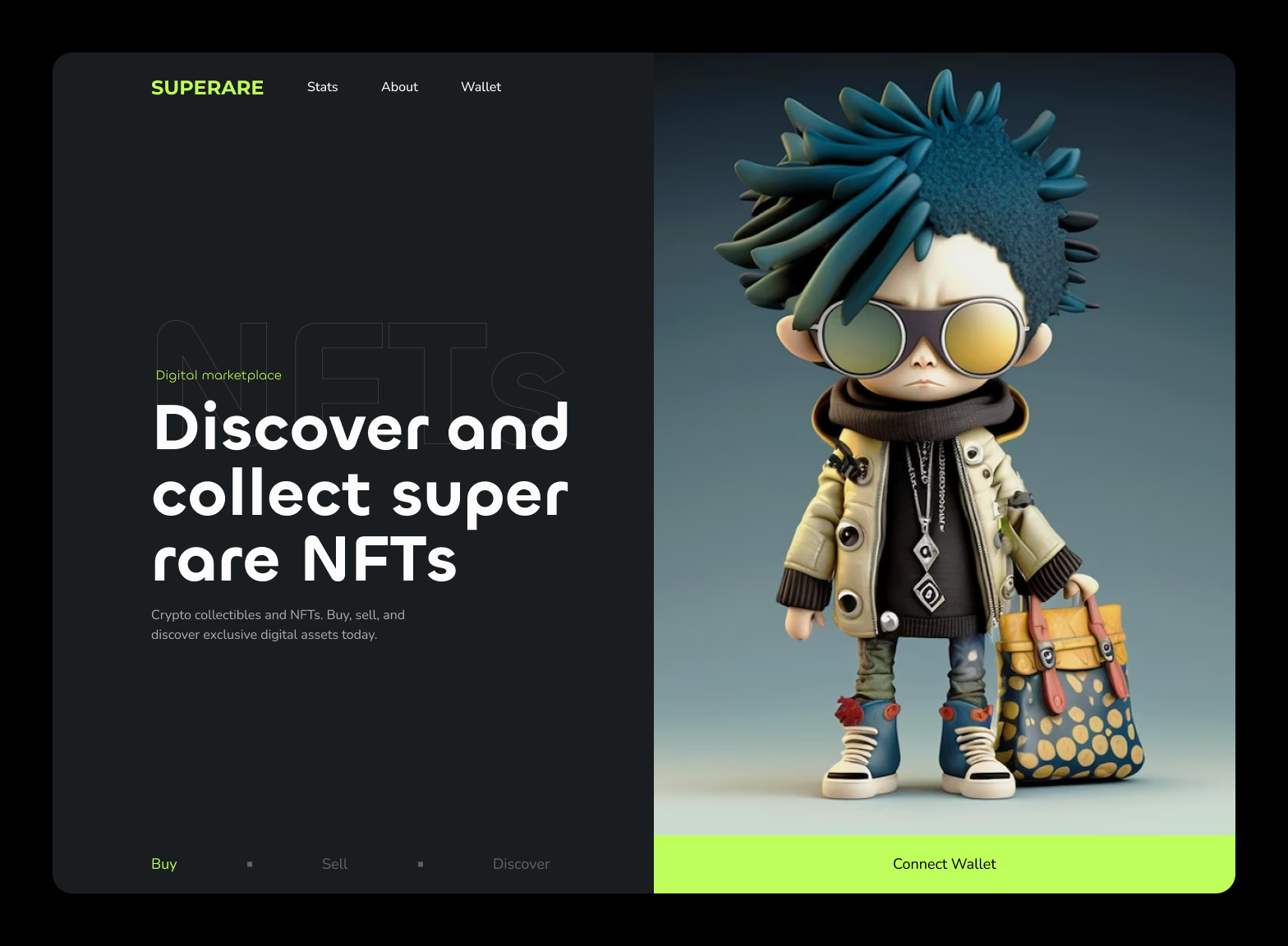 NFT hero section by Ho Quan on Dribbble