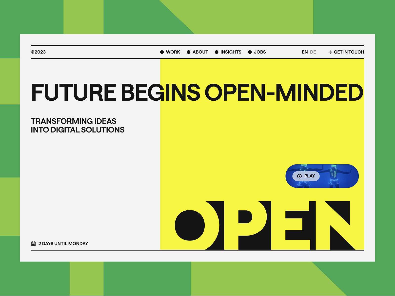 💻 OPEN Digital Agency Header Concept by Eduard Bodak on Dribbble