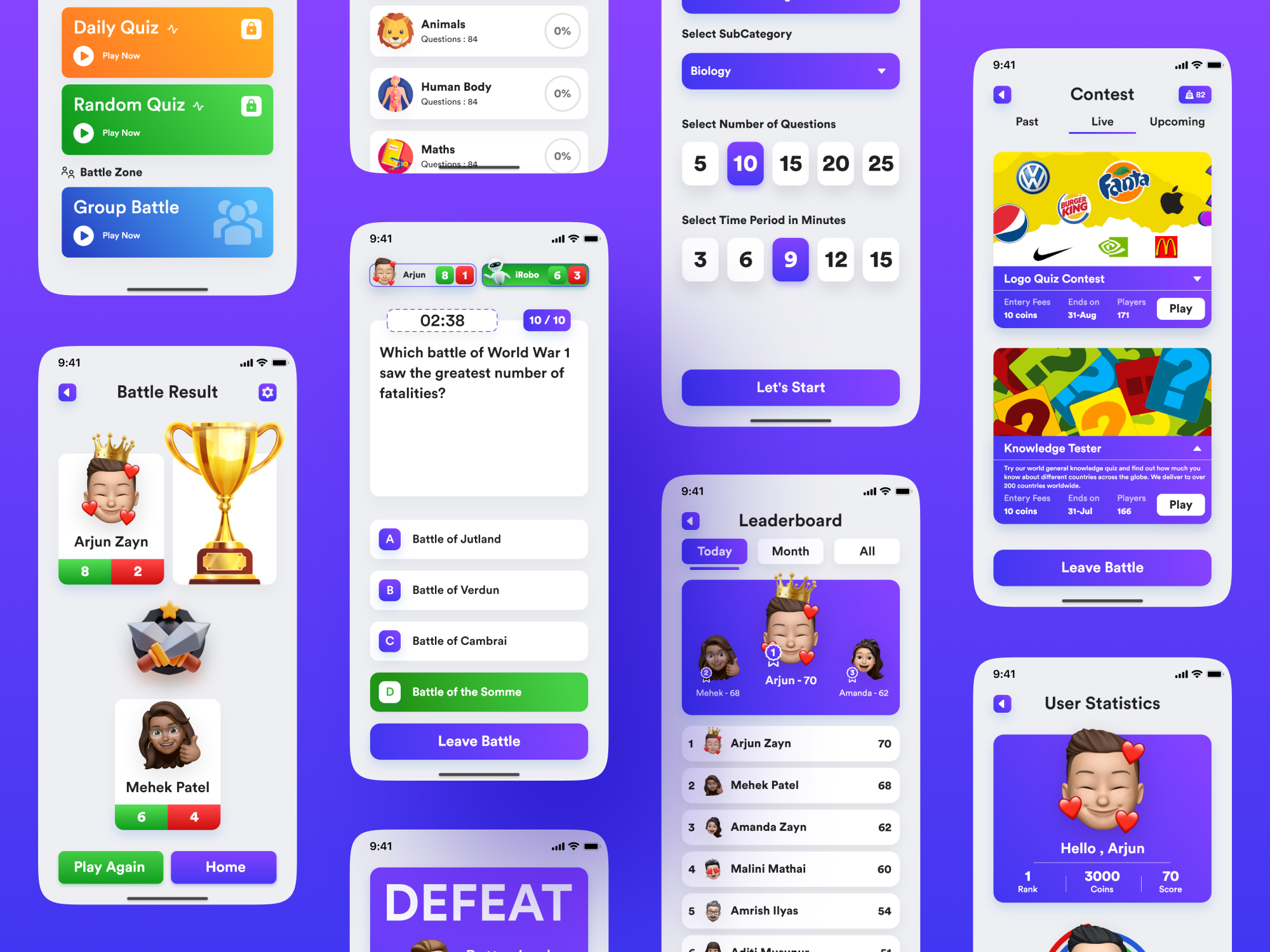 QuizOp - Multiplayer Quiz App Ui by ReDesign Solution on Dribbble