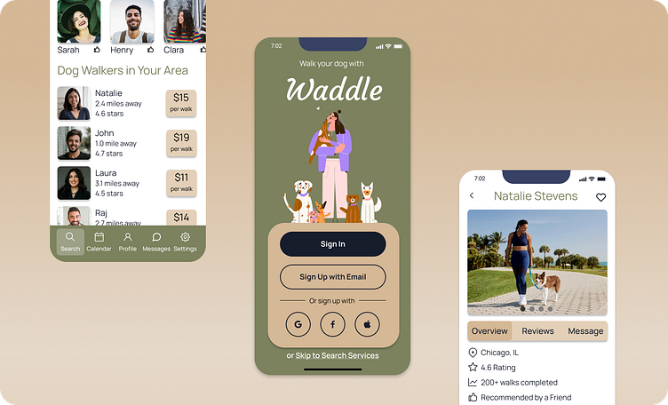 Waddle Case Study: Come walk your dog! by Surmeet on Dribbble