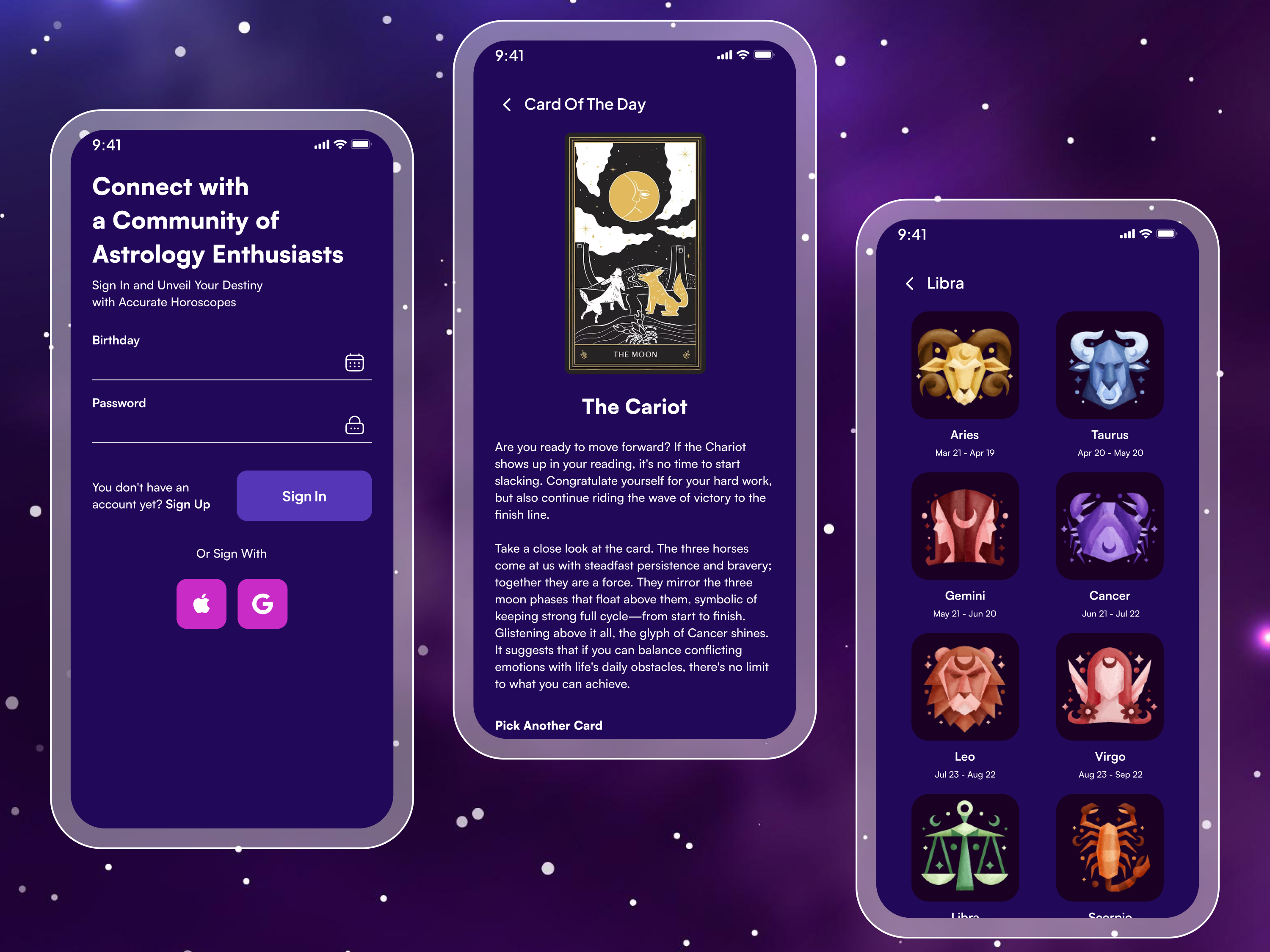 Horoscope Mobile App by Freza Ade on Dribbble