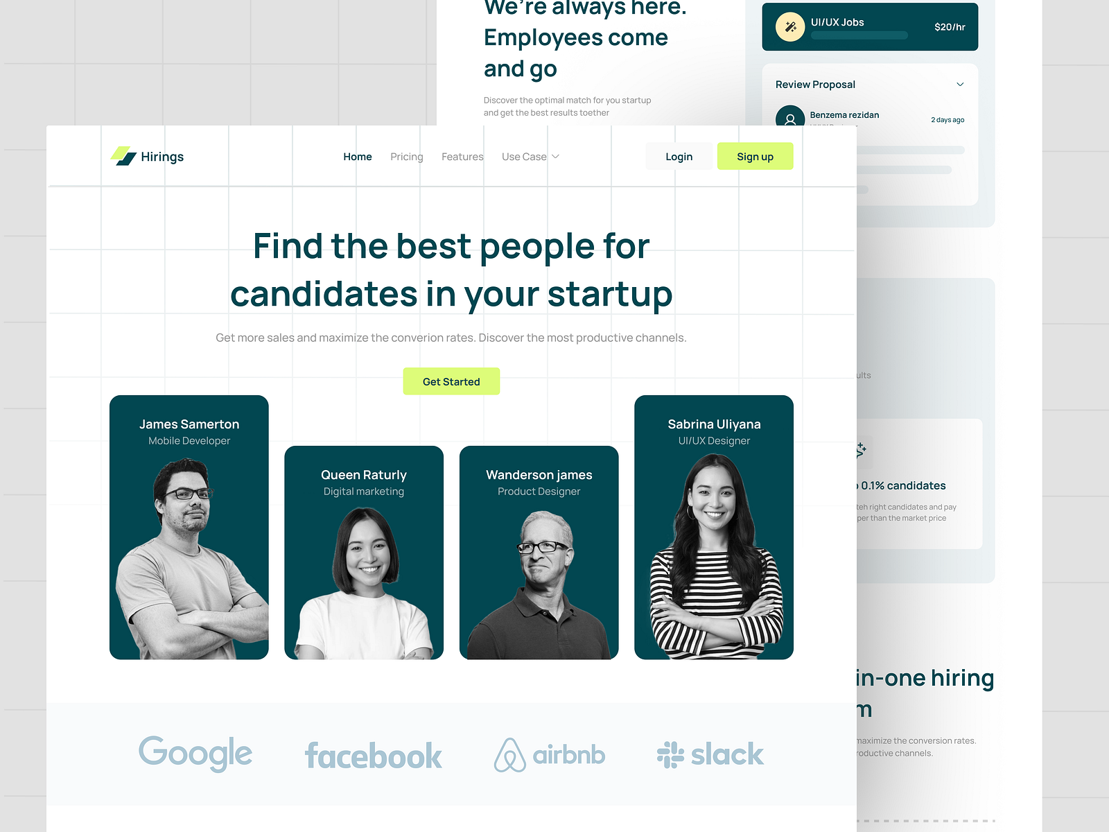 Hirings - Job finder landing page by Azhar Dwi🐼 for Vektora on Dribbble